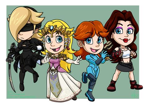 Zero Suit Samus And Zelda And Peach