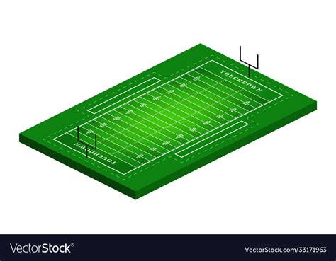 Flat Isometric View American Football Field Vector Image