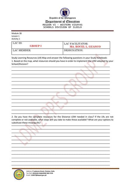 Learning Delivery Modalities Course 2 Worksheets Pdf