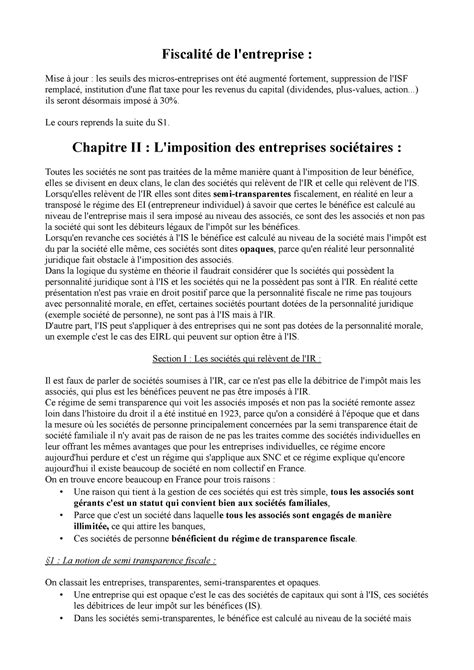 Fiscalité De Lentreprise 2 Ils Seront Désormais Imposé à 30 Le