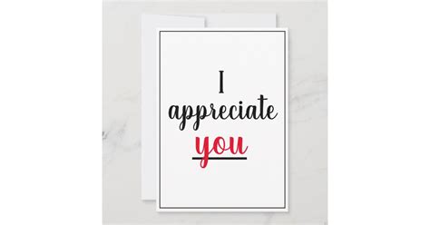 I Appreciate You Appreciation Gesture Thank You Card Zazzle