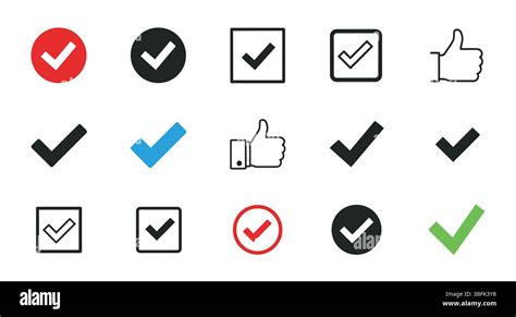 Approval And Check Icon Set Verified Confirmed Success And