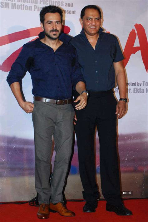 Mohammad Azharuddin With His Son Asaduddin And Bollywood Actor Emraan
