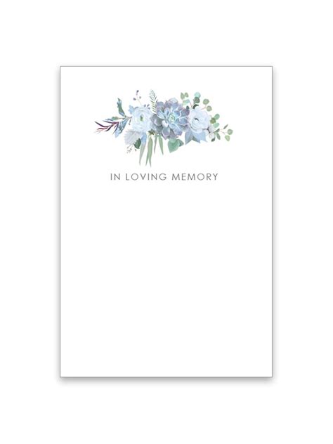 In Loving Memory Blue Heavenly Floral Cards