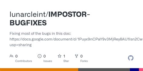 Github Lunarcleint Impostor Bugfixes Fixing Most Of The Bugs In This