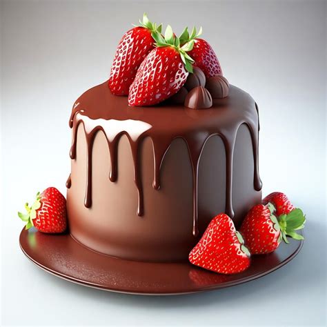 Premium Ai Image A Strawberry Chocolate Cake With Chocolate Frosting