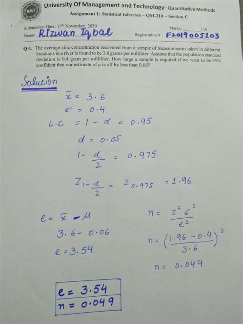 Asignment Assignment Statistical Inference Studocu
