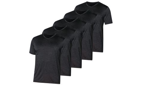 Real Essentials Mens Active Dry Fit V Neck T Shirt 5 Pack S 2xl