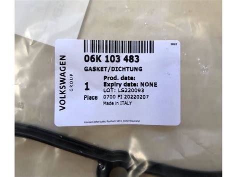 Skoda Audi Seat VW Engine front cover gasket 06K103483