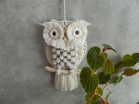 vintage owl tutorial macrame tapestry pdf pattern vintage etsy