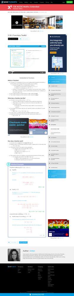 igcse maths functions revision notes and toolkit