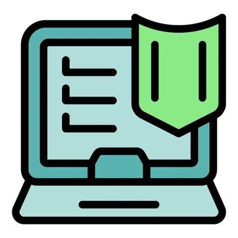 Premium Vector Laptop Vpn Access Icon Outline Vector Online Security Secure Software Color Flat