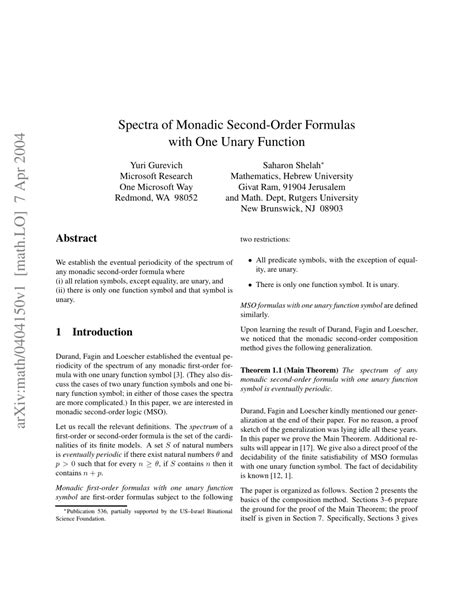 Pdf Spectra Of Monadic Second Order Formulas With One Unary Function
