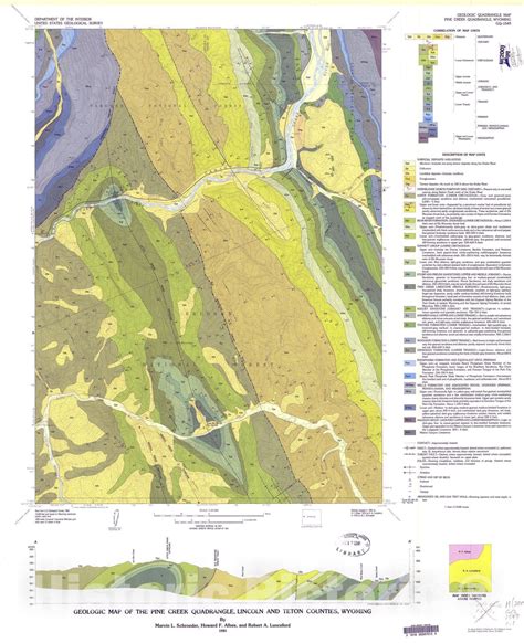 Map Geologic Map Of The Pine Creek Quadrangle Lincoln And Teton Cou