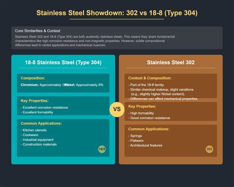 스테인리스 스틸 302 대 18 8 종합적인 비교 Mfg Shop