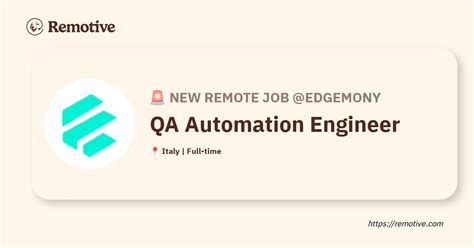 [hiring] qa automation engineer edgemony