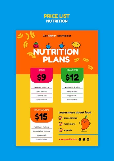 Free Psd Nutrition Template Design