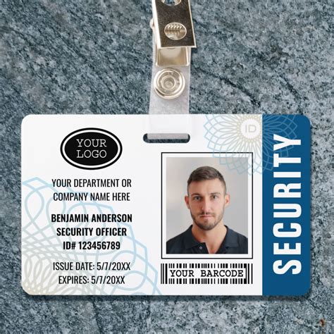 Custom Security Officer Id Photo Blue Badge Zazzle Security Officer Id Photo Officer