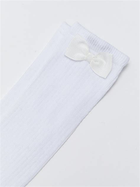 Bow Detailed Girls Knee High Socks W25297z4 Jyx W25297z4 Jyx Lc
