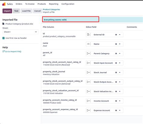 how to import products and product categories in odoo 17