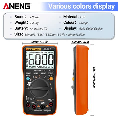 Aneng An9002 Bluetooth Digital Multimeter 6000 Tæ Grandado