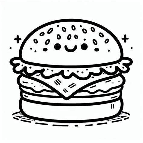 Cute Hamburger Coloring Page Download Print Or Color Online For Free