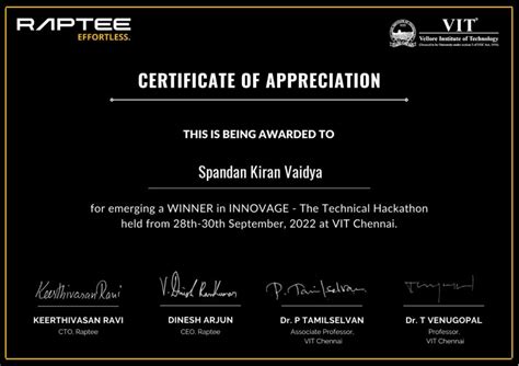 Spandan Kiran Vaidya On Linkedin I Am Glad To Share My Achievement At