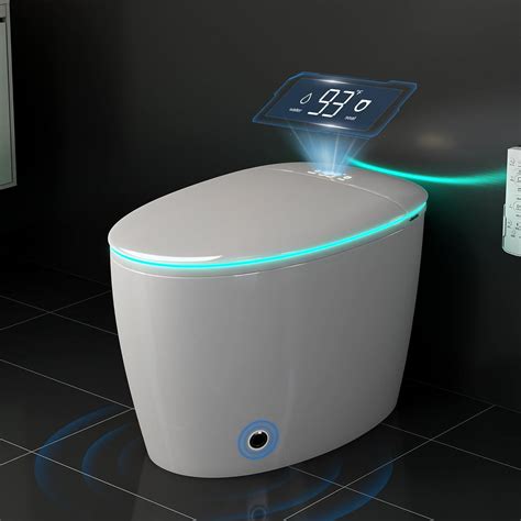 Smart Toilet With Bidet Built In Foam Shield Anti Splash Auto Openclose Lid And Flush Tankless