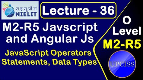 o level m2 r5 chapter 5 javascript operators statements in hindi