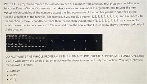 Solved Write A C Program To Remove The 2nd Occurrence Of A