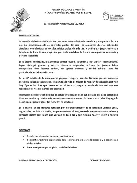Proyecto Maratón De Lectura Lectura Proceso Crecimiento Personal