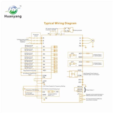 Huanyang Vector Vfd Variable Frequency Drive 4kw 5hp 220v For Motor