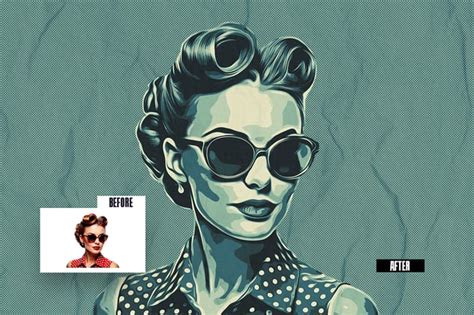 Retro Vector Art Photo Effect Layer Styles Including Action And Dust