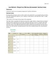 Projectile Motion Lab Report Calculating Steel And Acrylic Ball