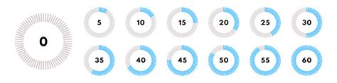 Ensemble De Barre De Progression Circulaire Bleue Icône De Minuterie