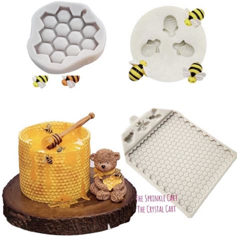3pcs Set Honeycomb Bee Silicone Molder Fondant Molder Chocolate Honey
