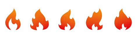 화염 화재 아이콘 세트입니다 화재 기호 벡터 그림입니다 10 Eps 0명에 대한 스톡 벡터 아트 및 기타 이미지 0명 굽기 노랑 Istock