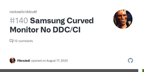 Samsung Curved Monitor No DDC CI Issue Rockowitz Ddcutil GitHub