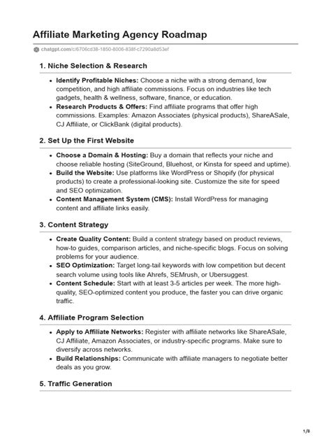 Affiliate Marketing Agency Roadmap Pdf