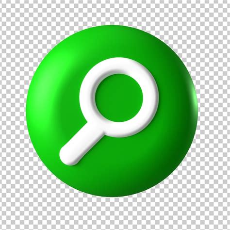 Icono De Búsqueda De Lupa Botón Verde 3d Archivo Psd Premium