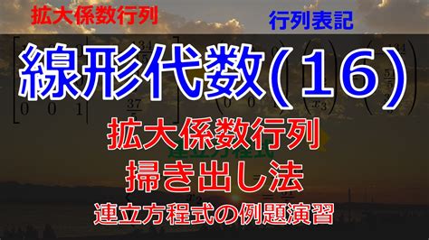 【掃き出し法】拡大係数行列を使って連立1次方程式を解く｜宇宙に入ったカマキリ
