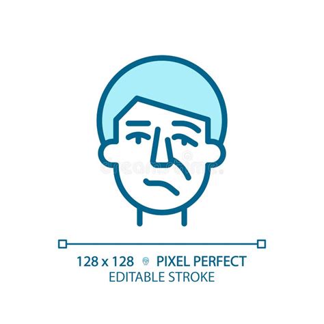Parálisis Del Nervio Facial Icono Azul Claro Ilustración del Vector