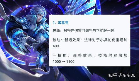 王者荣耀体验服516｜中单诸葛亮或将崛起，百里守约和东皇太一回调加强 知乎