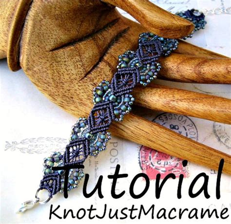 Micro Macrame Tutorial Hydrangeas Bracelet Pattern Beaded Macrame