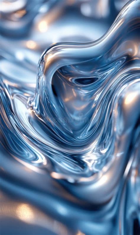 Swirling Metallic Liquid Reflecting Light In An Abstract Formation Stock Image Image Of