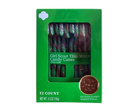 Girl Scout Thin Mints Candy Canes 12 Count Tray 6 Box Candy Favorites