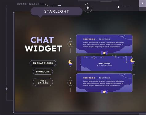 Starlight Chat Widget Customizable Colors Twitch Overlays Pastel