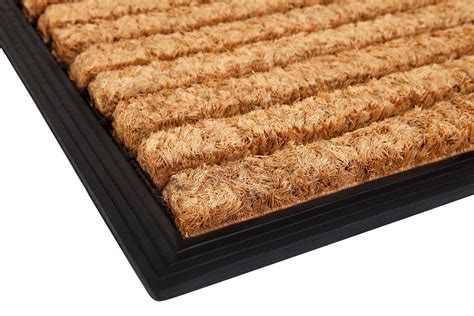 Stripes Rubber Bordered Coir Door Mat Floorsome