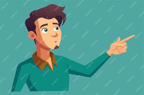 Man Pointing Finger To A Blank Space For Isolated Use Premium Ai