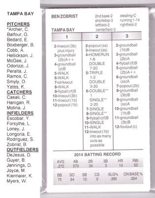 2014 Strat O Matic Som Season Tampa Bay Devil Rays Team Set Ebay